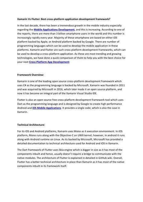 ppt xamarin vs flutter best cross platform application development