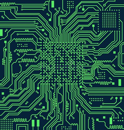 High Tech Electronic Circuit Board Vector Background Stock Vector