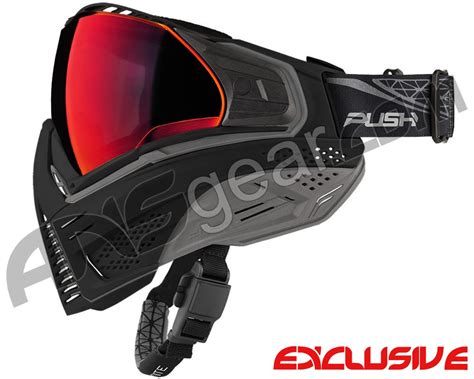 Push Unite Mask Black Grey W Chrome Red Lens