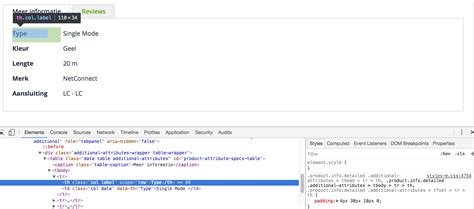Magento2 How To Style Th And Td Tag In Data Table Additional