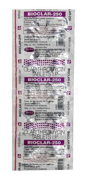 Bioclar 250mg Strip Of 10 Tablets Health And Personal Care