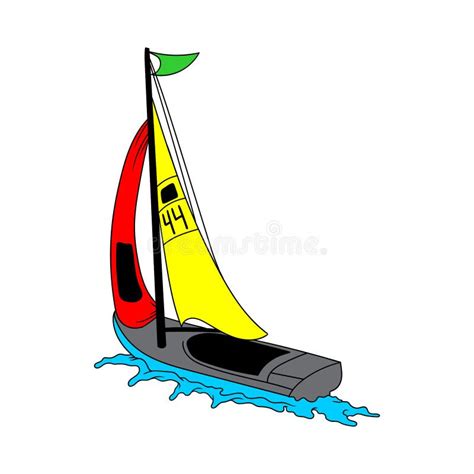 Cartoon Zeilboot Vector Illustratie Illustration Of Embleem 260728087
