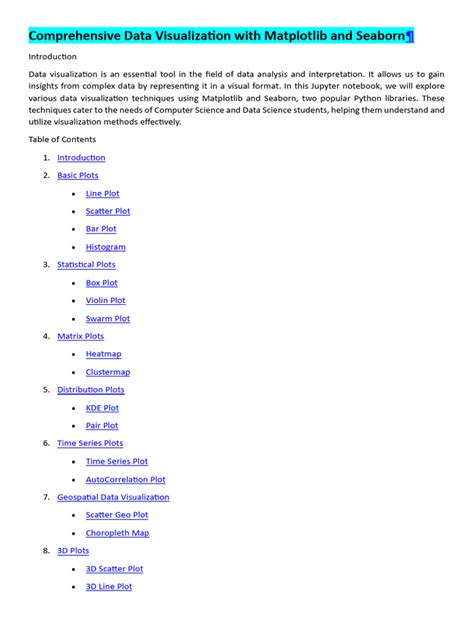 Comprehensive Data Visualization With Matplotlib And Seaborn Pdf Receiver Operating