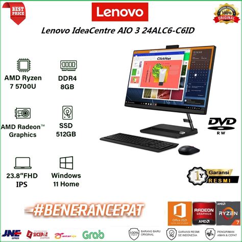 Jual Lenovo Ideacentre Aio Alc C Id Amd R U Gb Gb Ssd Win Ohs Pc Aio Shopee