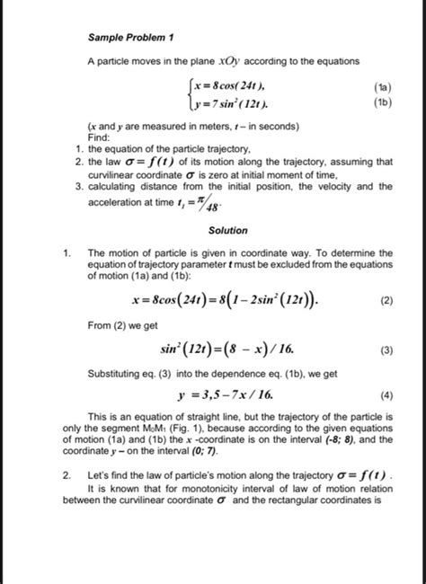 Solved Practice 9 A Particle Moves In The Plane Xoy