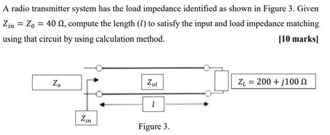 A Radio Transmitter System Has The Load Impedance Identified As Shown