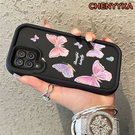 Chenyyka Casing Hp Untuk Samsung Galaxy A12 4g A12 5g F12 M12 Case Hp Casing Softcase Kupu Kupu