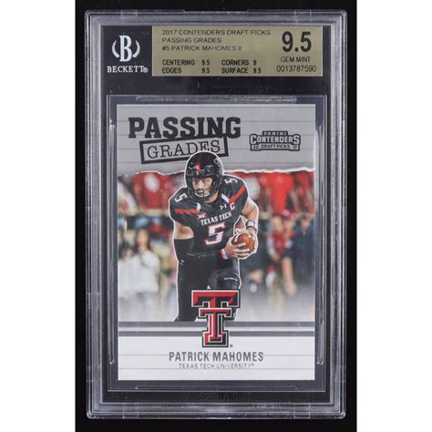 Patrick Mahomes Ii 2017 Panini Contenders Draft Picks Passing Grades 5