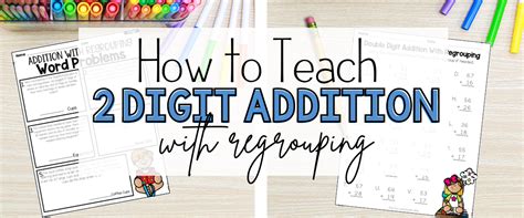 double digit addition with regrouping lip gloss learning and lattes