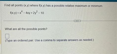 solved find all points x y where f x y has a possible