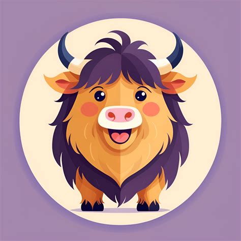 Cute Yak Cartoon Illustration Free Download Ai Scribbles