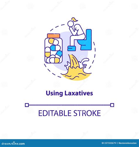 Using Laxatives Concept Icon Cartoon Vector 237333679