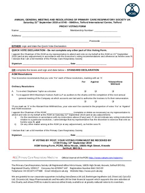 Proxy Voting Doc Template Pdffiller