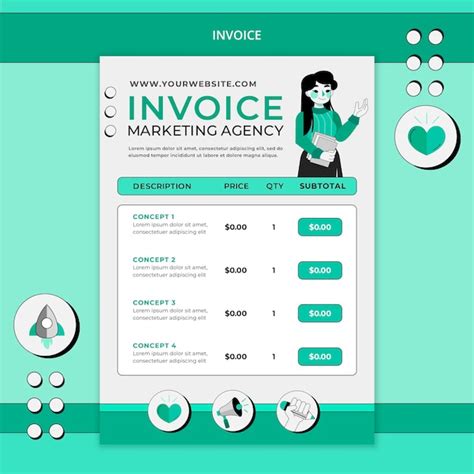 Premium PSD Marketing Concept Invoice Template Premium PSD Marketing Concept Invoice Template