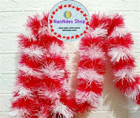 Slinger Merah Putih Besar Tebal Full Tingsel Kemerdekaan Hut Ri Hiasan 17 Agustusan Lazada