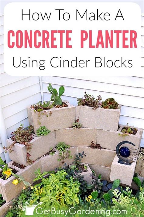 How To Make A Diy Cinder Block Planter Get Busy Gardening Container