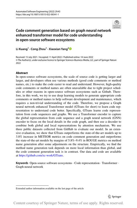 Code Comment Generation Based On Graph Neural Network Enhanced