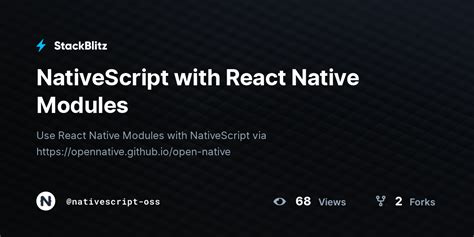 Nativescript With React Native Modules Stackblitz