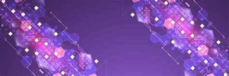 Abstract Circuit Board And Hexagons On Gradient Vector Image
