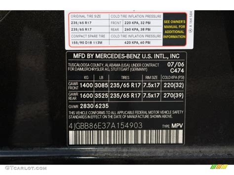 Mercedes Benz ML Matic Color Code Photos GTCarLot Com