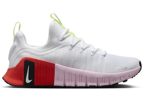 Nike Free Metcon 6 White Barely Volt Bright Crimson Pink Foam Womens