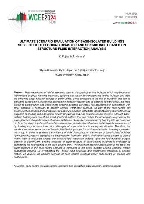 Pdf Ultimate Scenario Evaluation Of Base Isolated Buildings Subjected To Flooding Disaster And