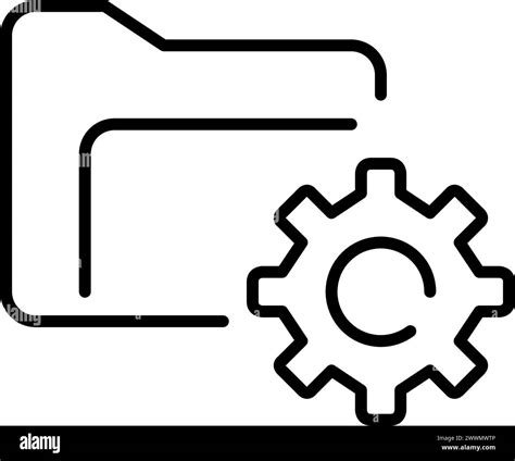 Folder And Cogwheel File Organization Management And Maintenance Tools Settings And