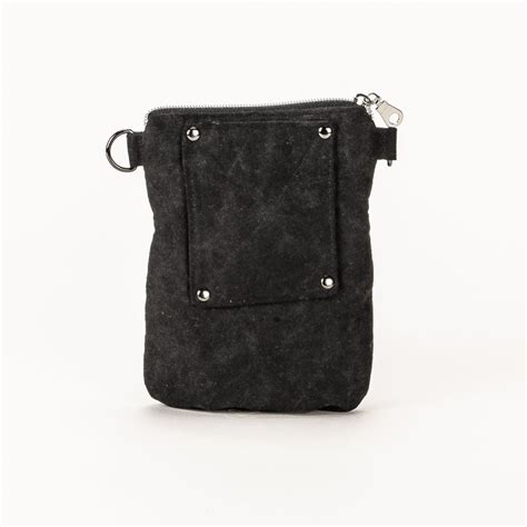 Waxed Canvas Cross Body Phone Bag Multiple Exterior Pockets Extra Long
