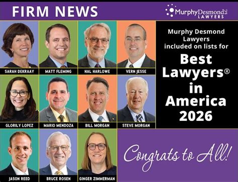 Murphy Desmond Attorneys Recognized By 2026 Best Lawyers® In America