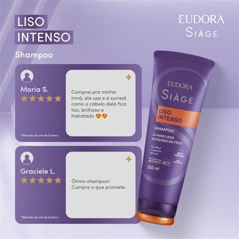 Shampoo Eudora Siage Liso Intenso 250ml Extrafarma