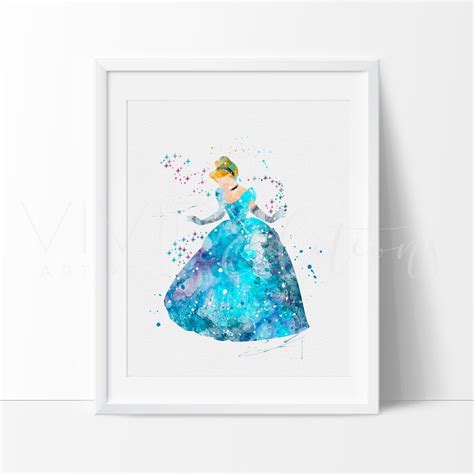Cinderella 5 Watercolor Art Posters Watercolor Art Art Prints