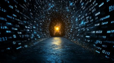 Digital Tunnel Of Data Premium Ai Generated Image