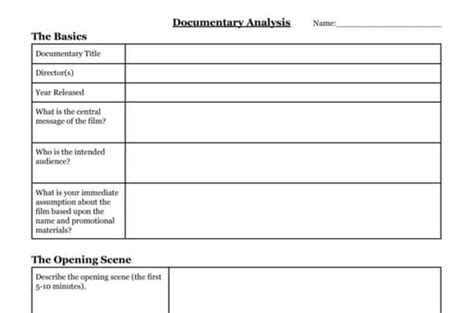 Documentary Analysis Worksheet By Englishcourt Tpt