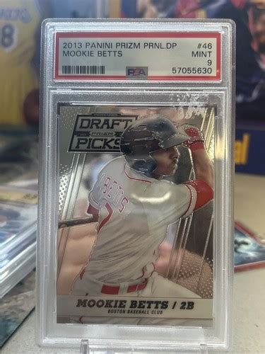 2013 Panini Prizm Perennial Draft Pick Mookie Betts Rc 46 Rookie Psa 9