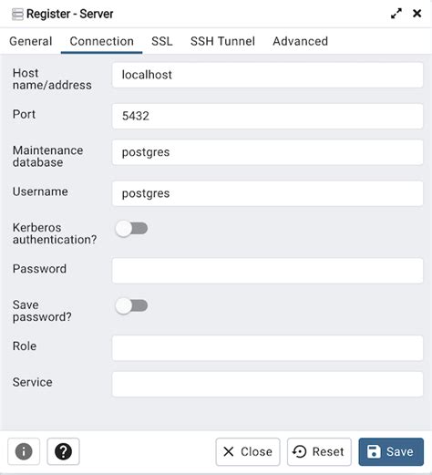 Server Dialog PgAdmin 4 6 7 Documentation