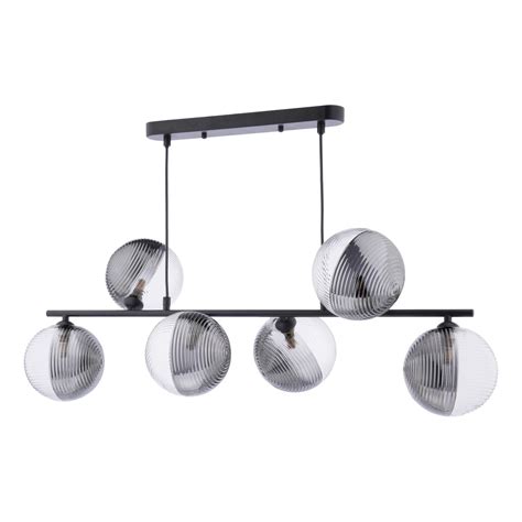 Dar Lighting Spiral 6 Light Bar Ceiling Pendant In Matt Black With