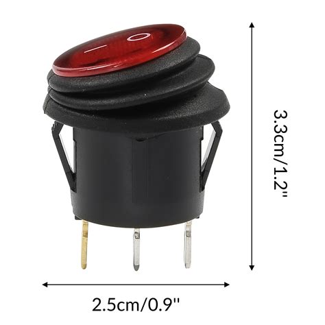 10pc Car Round Rocker Dot Boat Van Red Led Light Toggle Onoff Switch