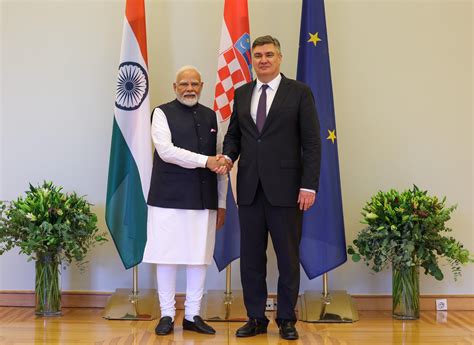 Pm Modi Ts Silver Candlestand To Croatian Counterpart Plenkovic