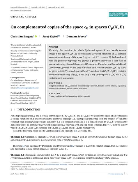 Pdf On Complemented Copies Of The Space C0 In Spaces Cpxecpxe