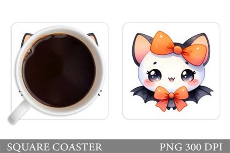 Cute Bat Coaster Halloween Coaster Graphic By Shishkovaiv · Creative