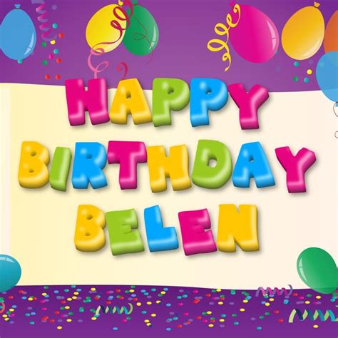 Premium Photo Happy Birthday Belen Gold Confetti Cute Balloon Card