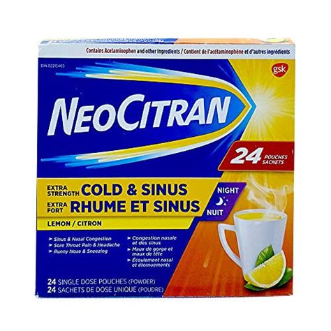 Neocitran Extra Strength Cold And Sinus Night 24 Single Dose Pouches