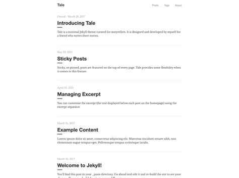 Tale Jekyll Themes And Templates