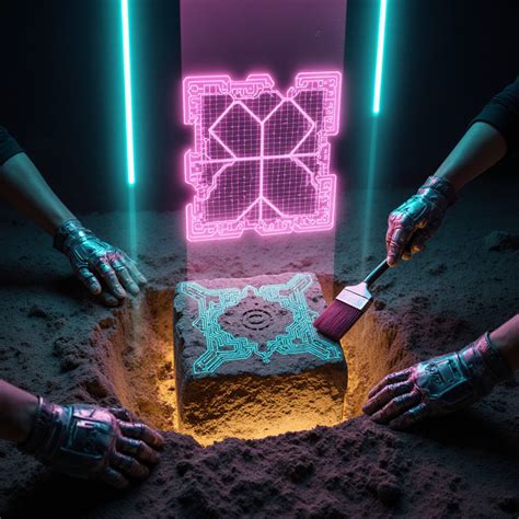 Free Digital Artifact Unearthed Image Cyberpunk Archaeological