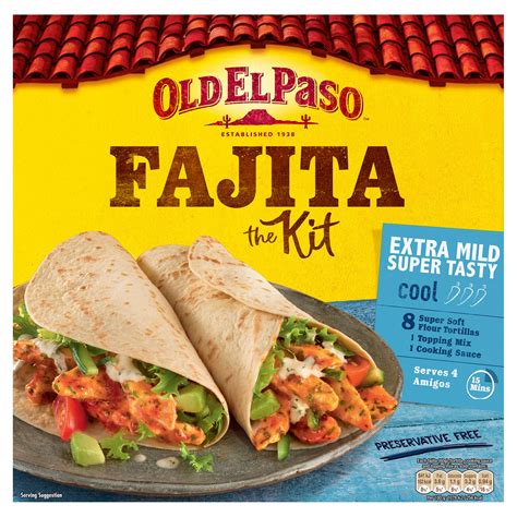 Old El Paso Extra Mild Super Tasty Fajita Kit 476g Mexican Sauces
