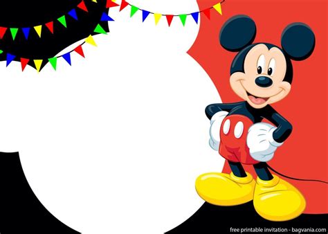 Printable Blank Mickey Mouse Invitation Template Printable Templates