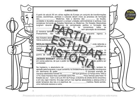 Atividade Diferenciada Absolutismo 7° Ano