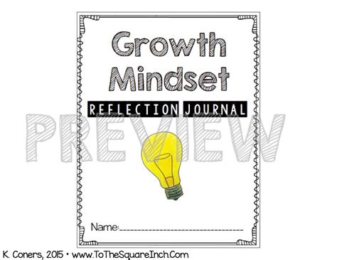 Growth Mindset Reflection Journal To The Square Inch