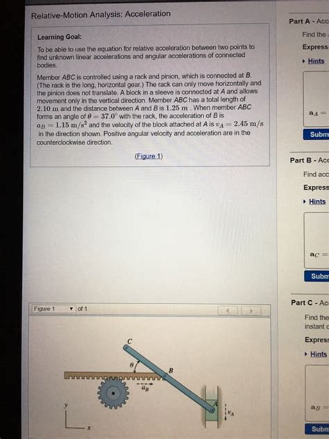 Solved Relative Motion Analysis Acceleration Part A Acc Chegg