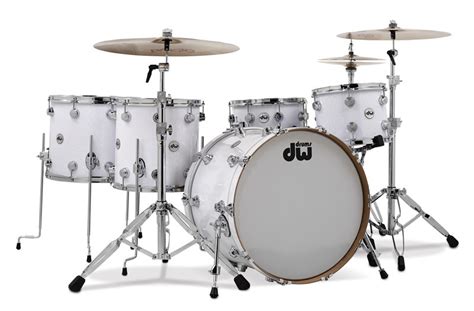 Dw Collector Series Custom Drum Set White Glass Musical Garage